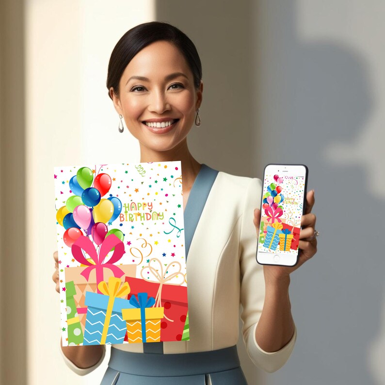 Electronic Birthday Card Birthday E-card Animated Birthday Card Digital ...