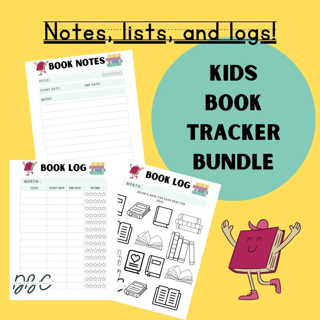 Back to School Kids Book Log - Etsy
