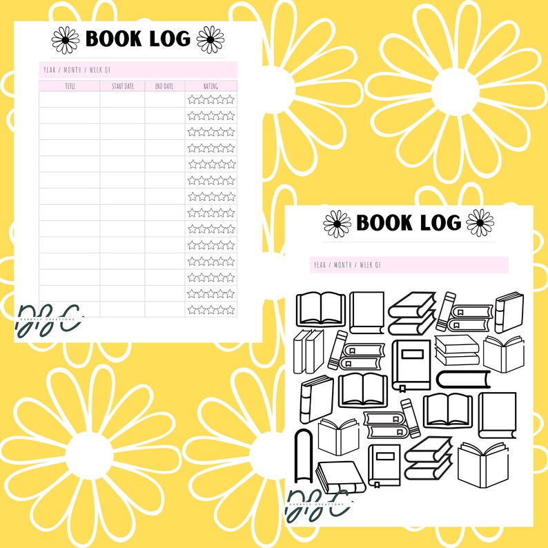 Book Tracker Bundle Daisy Design Printable - Etsy