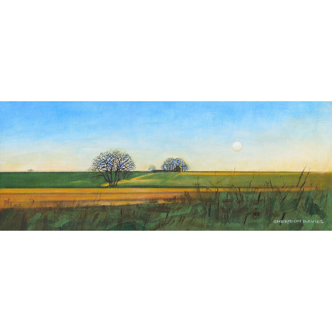 COTSWOLDS ART PRINT, Cotswolds Art, 'november Moon', Cotswold Winter ...