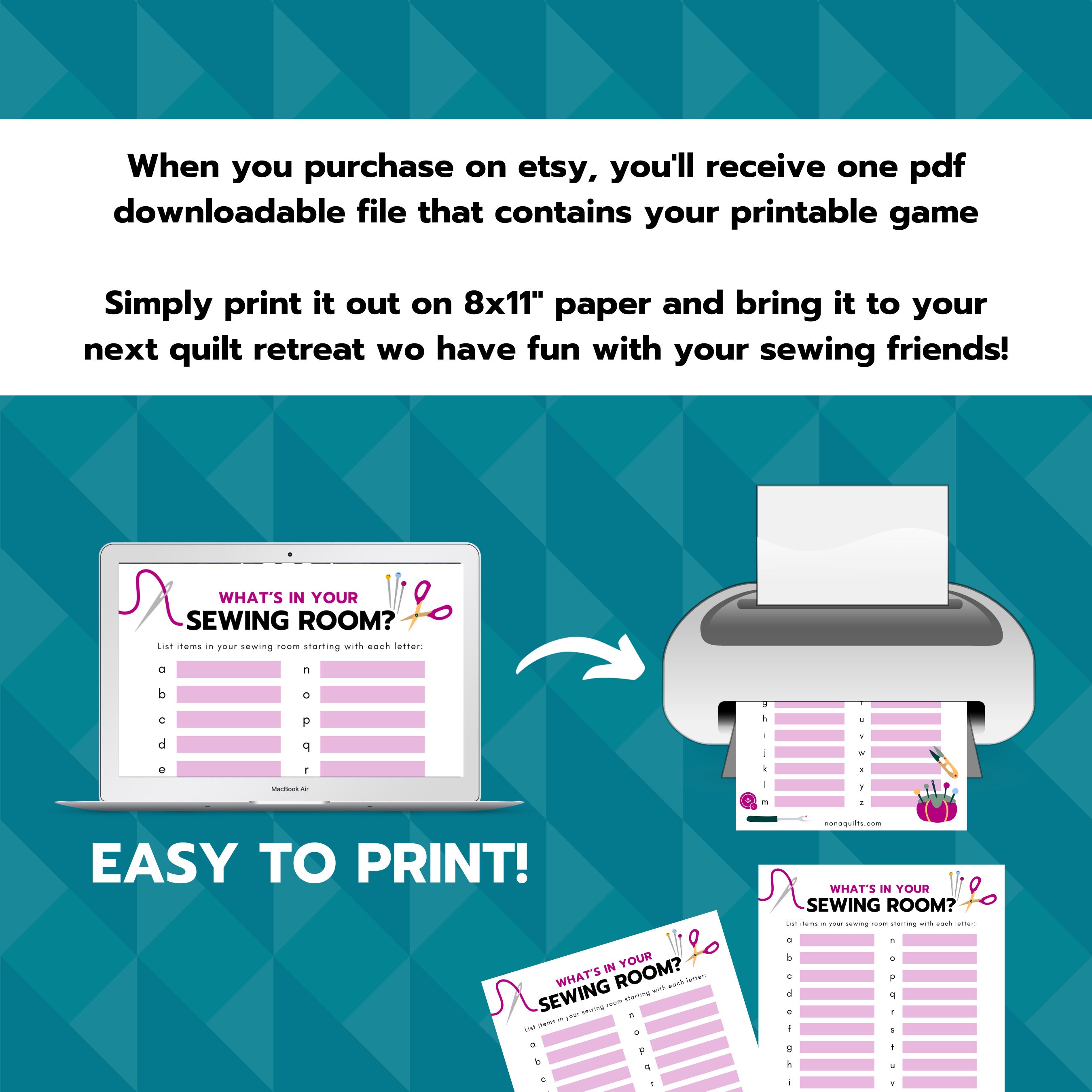 Quilting Game: What's in Your Sewing Room - Printable PDF - Etsy