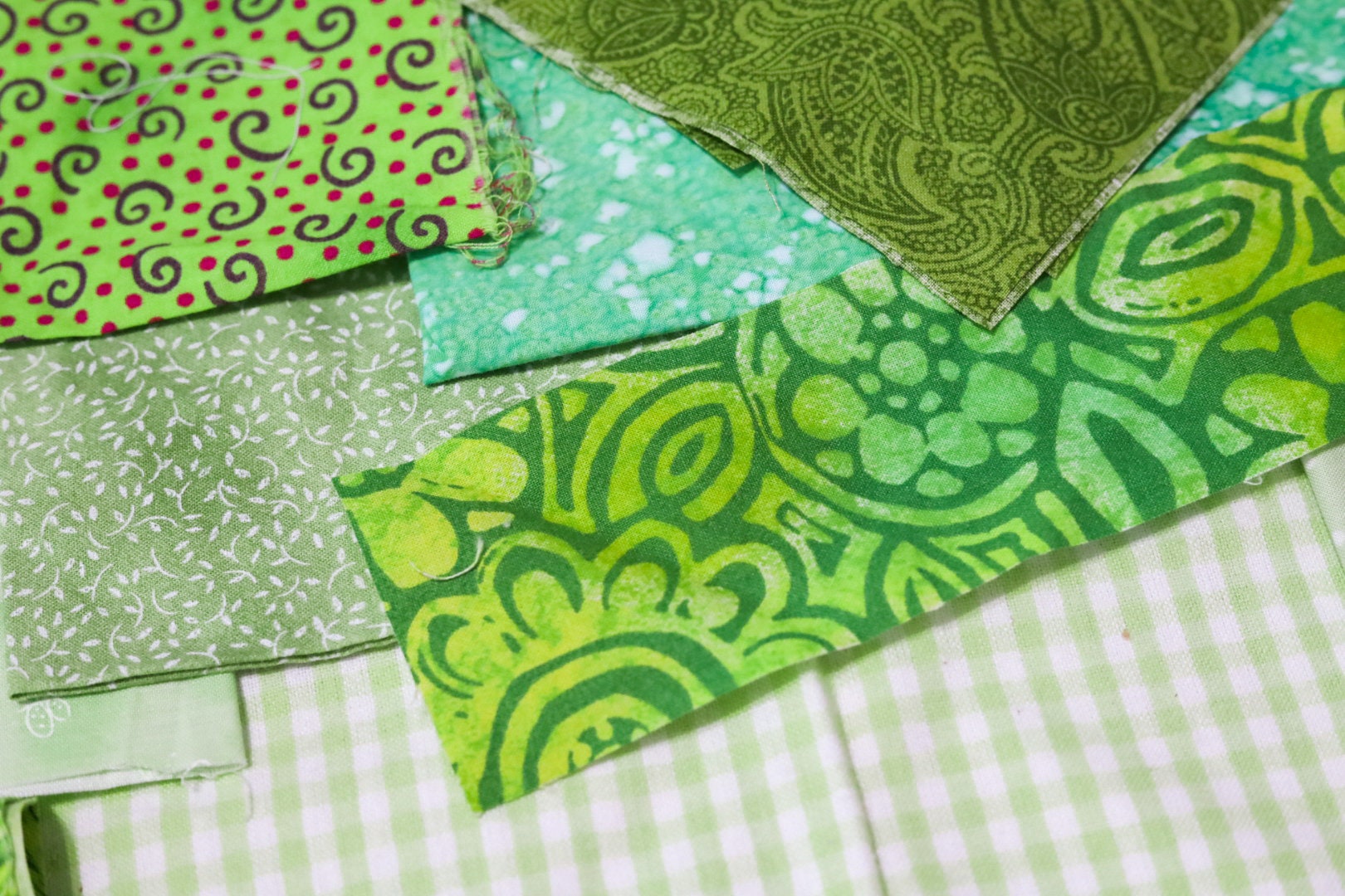 Green Scrap Fabric for Quilting Cotton Scrap Fabric Strips, Quilt ...