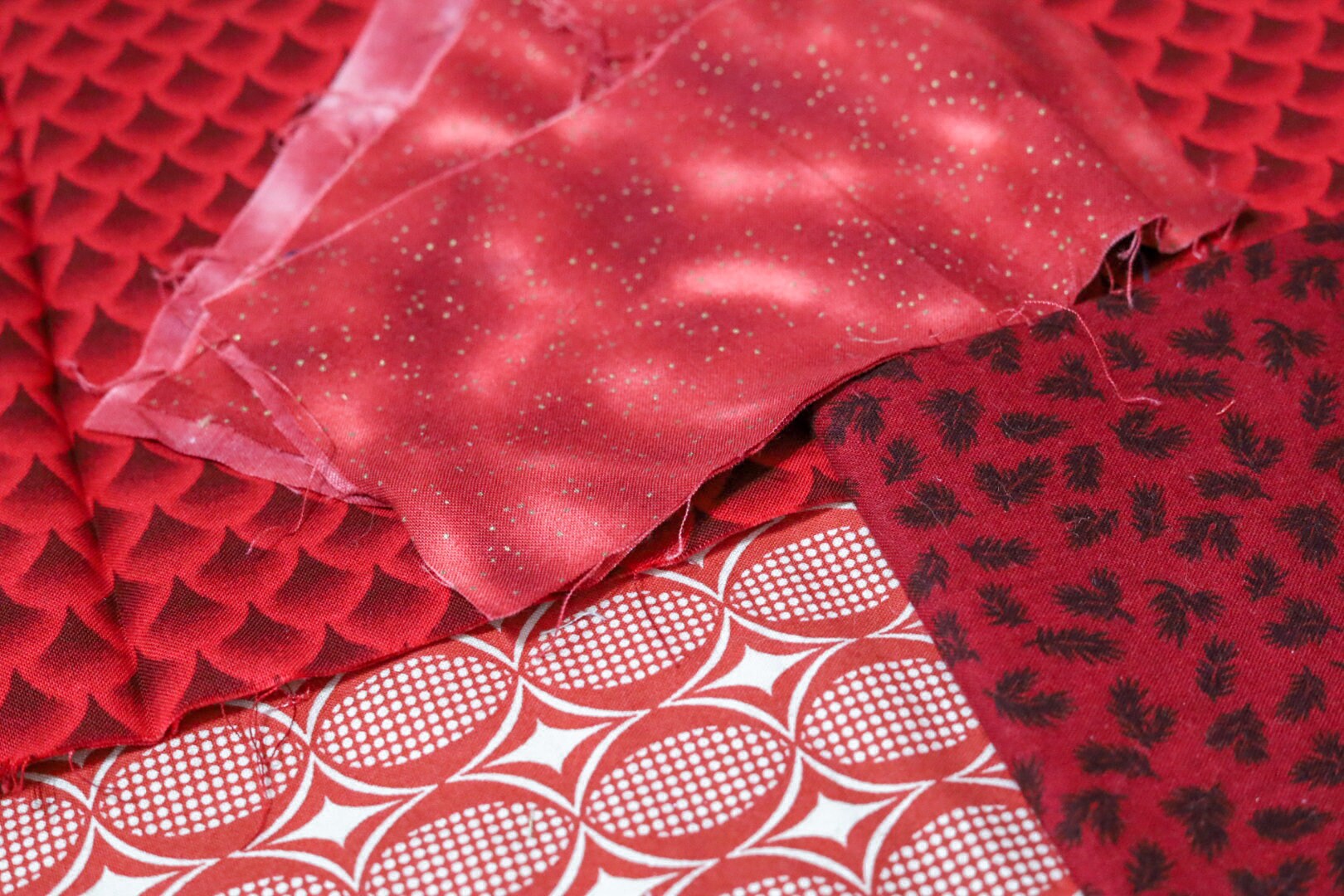 Red Scrap Fabric Bundle for Quilting Cotton Scrap Fabric Strips, Quilt ...