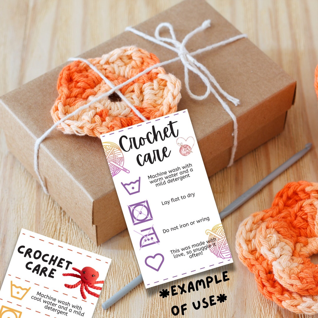 Crochet Care Card: Printable Yarn Washing Instructions (PDF) - Etsy