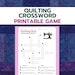 Quilting Trivia, Quilt Game, Printable Game for Retreats, Quilt Retreat ...