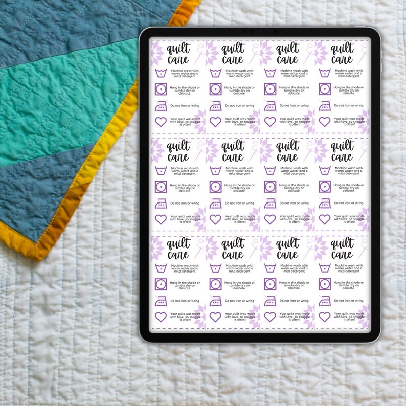 Quilt Care Instructions, Handmade Care Card, Quilt Retreat Gift, Quilt ...