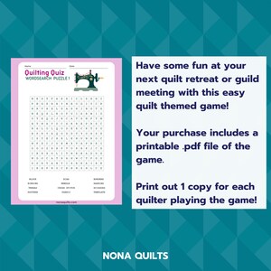 Quilting Word Search Puzzle: Fun Sewing Game (digital Download) - Etsy