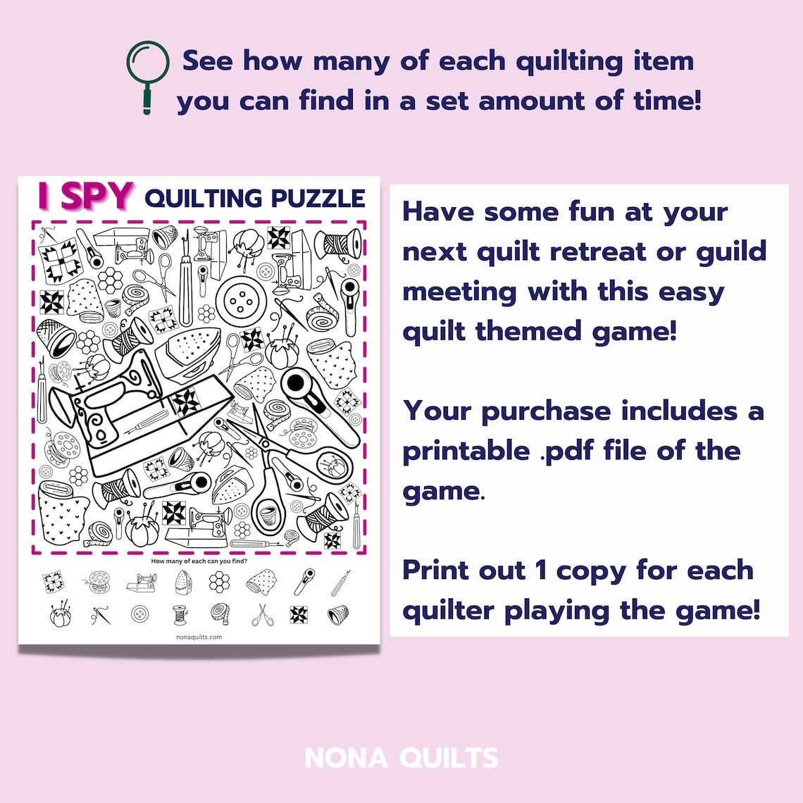Quilting Game, Easy Sewing Game, Quilt Printable, Gift for Quilters ...