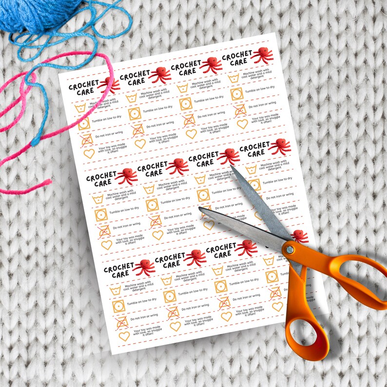 Crochet Plushie Care Card, Amigurumi Label, Printable Crochet Gift Tag ...