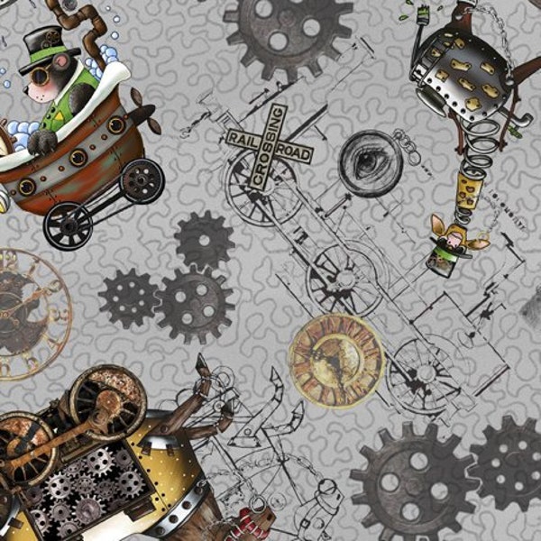 Steampunk Christmas Fabric - Etsy