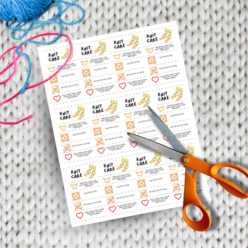 Knit Care Card: Printable Knitting Instructions (PDF) - Etsy