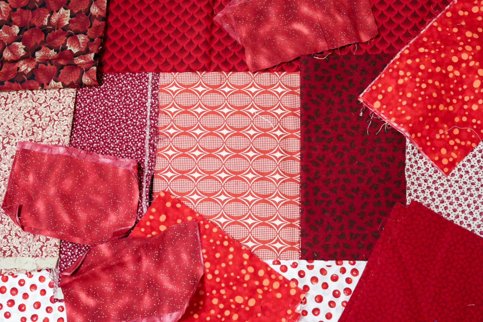 Red Scrap Fabric Bundle for Quilting Cotton Scrap Fabric Strips, Quilt ...