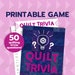 Quilting Trivia, Quilt Game, Printable Game for Retreats, Quilt Retreat ...