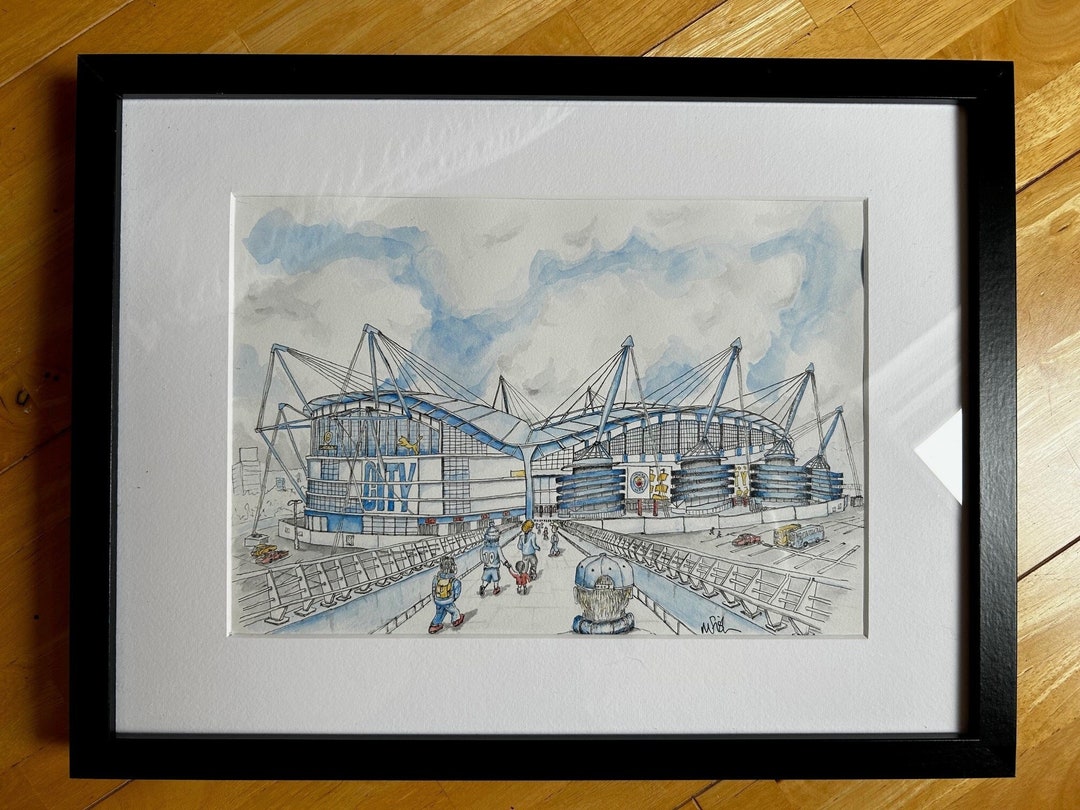 Manchester City Stadium Watercolour Print - Etsy