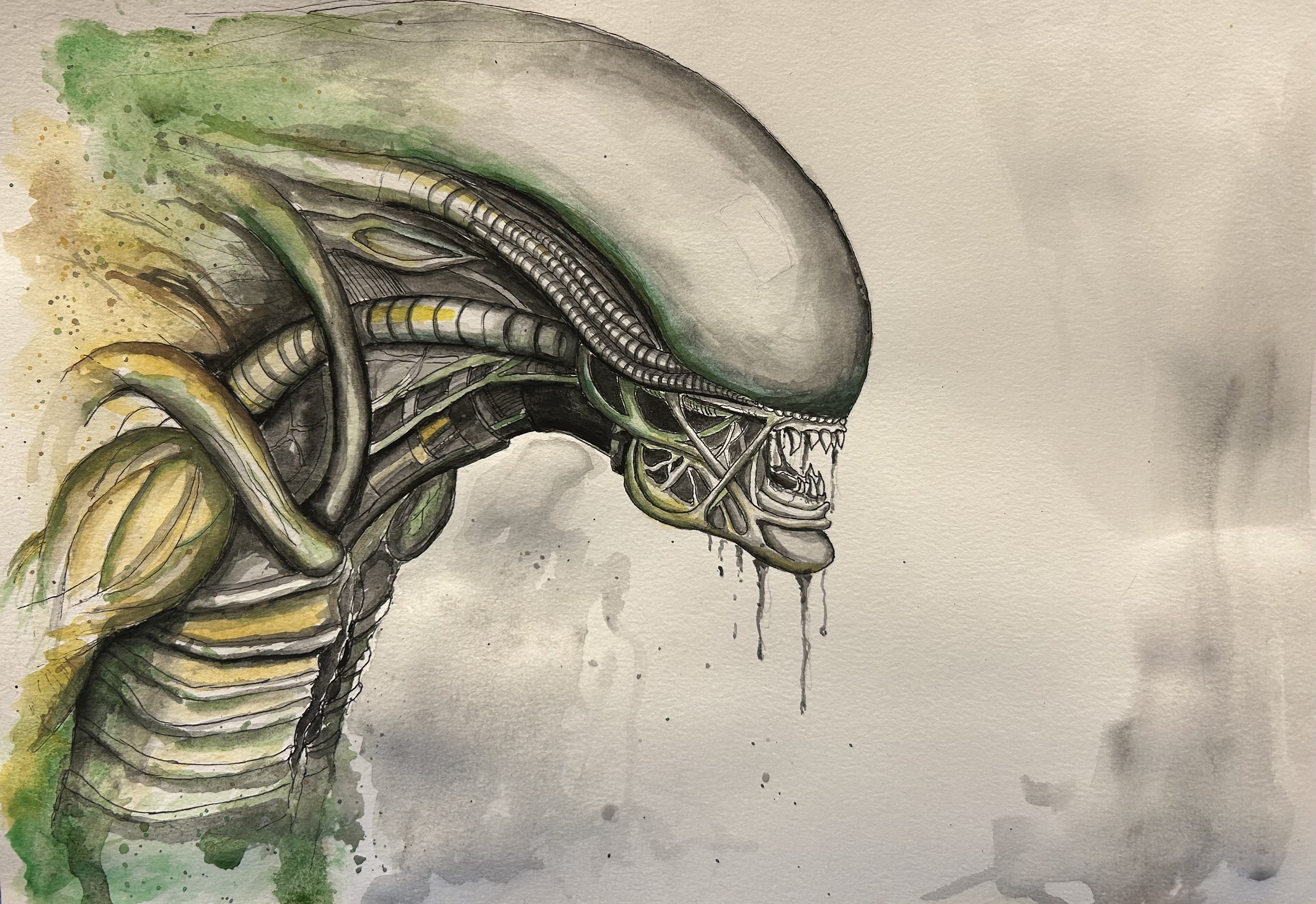 Alien Watercolour Print - Etsy