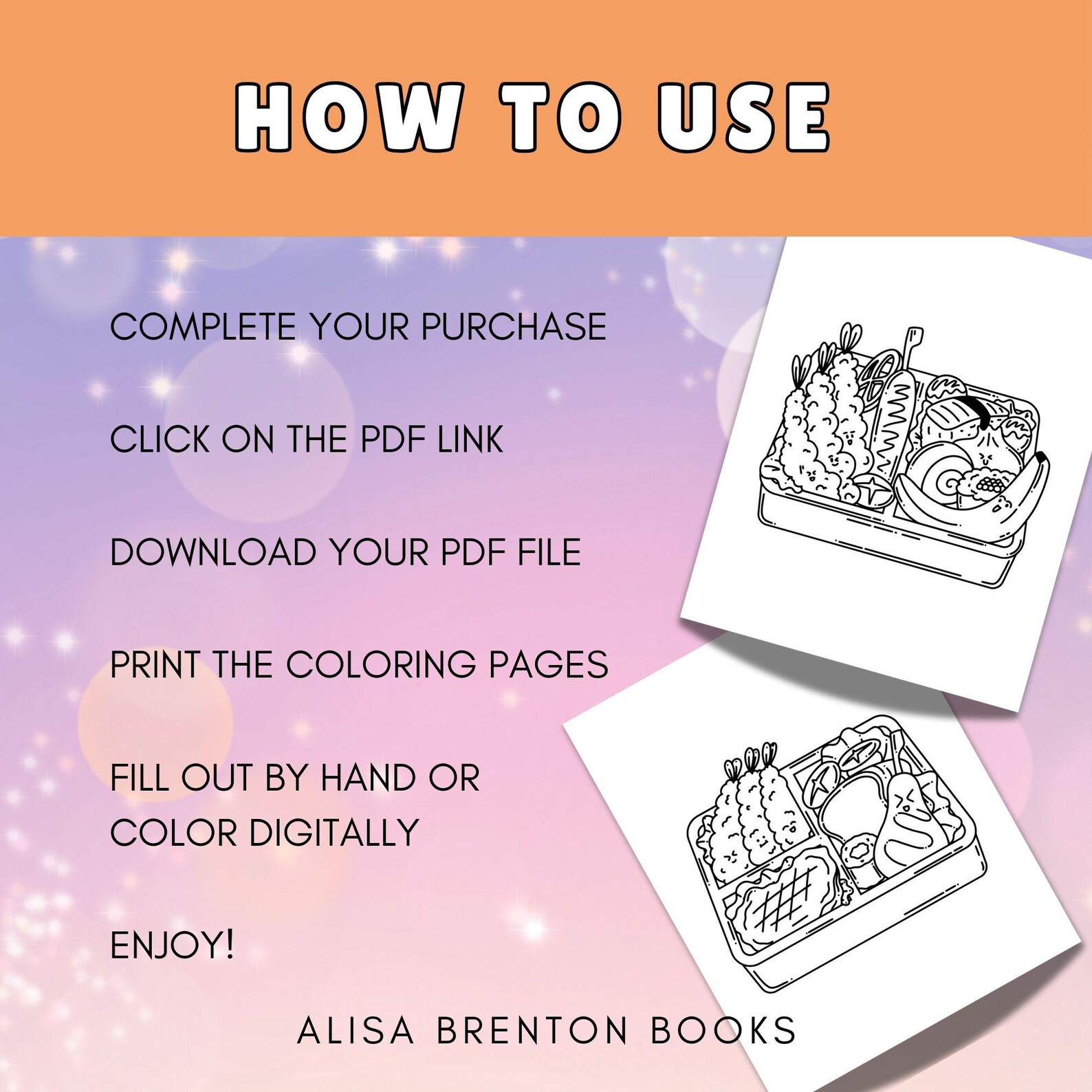 Bento Box Coloring Pages | 10 Coloring Sheets | Japanese Food Coloring ...