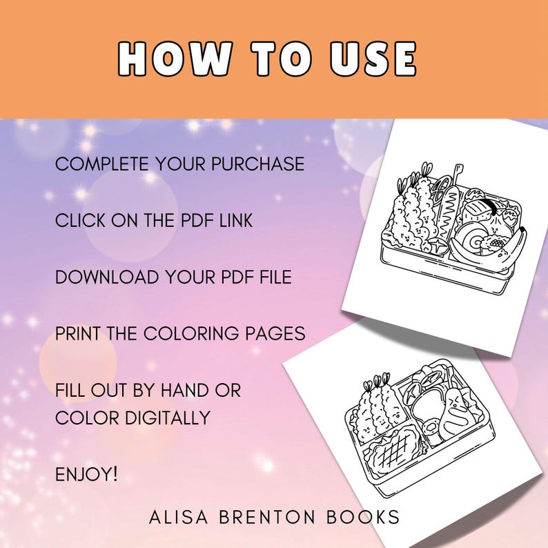 Bento Box Coloring Pages | 10 Coloring Sheets | Japanese Food Coloring ...