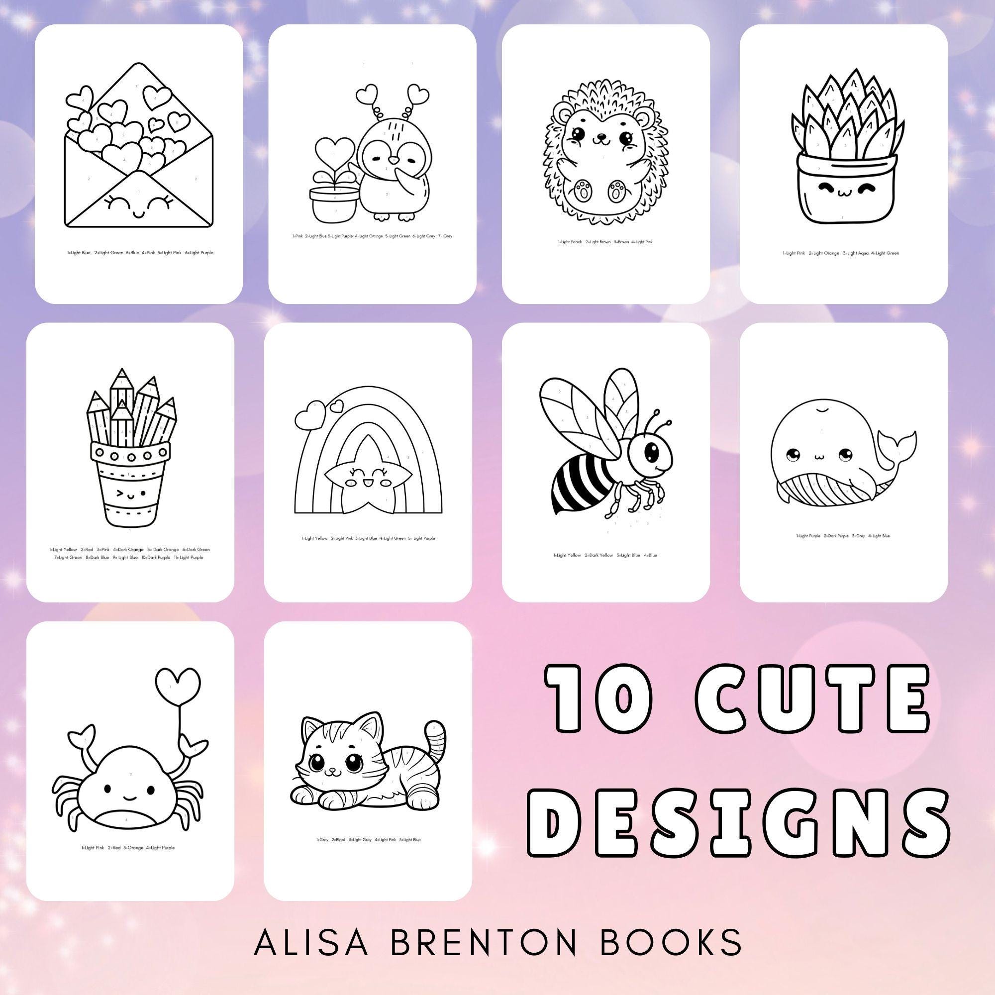 Cutie Pie Color by Number: Easy Printable Coloring Pages (PDF Download ...