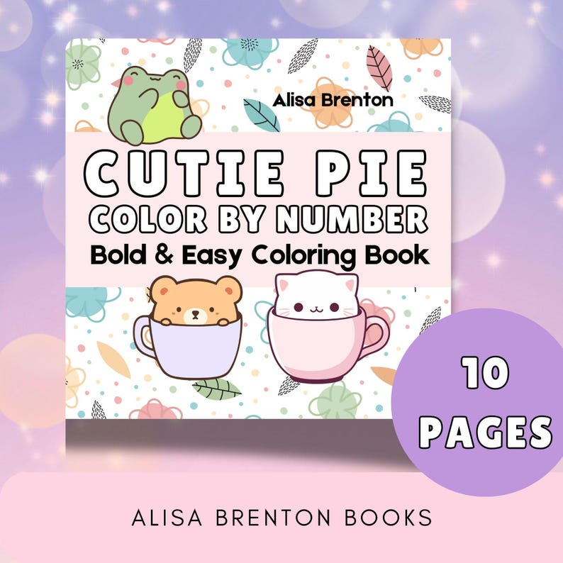 Cutie Pie Color by Number: Easy Printable Coloring Pages (PDF Download ...