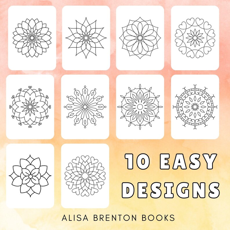 Mandala Coloring Pages: 10 Simple Designs (PDF Download) - Etsy
