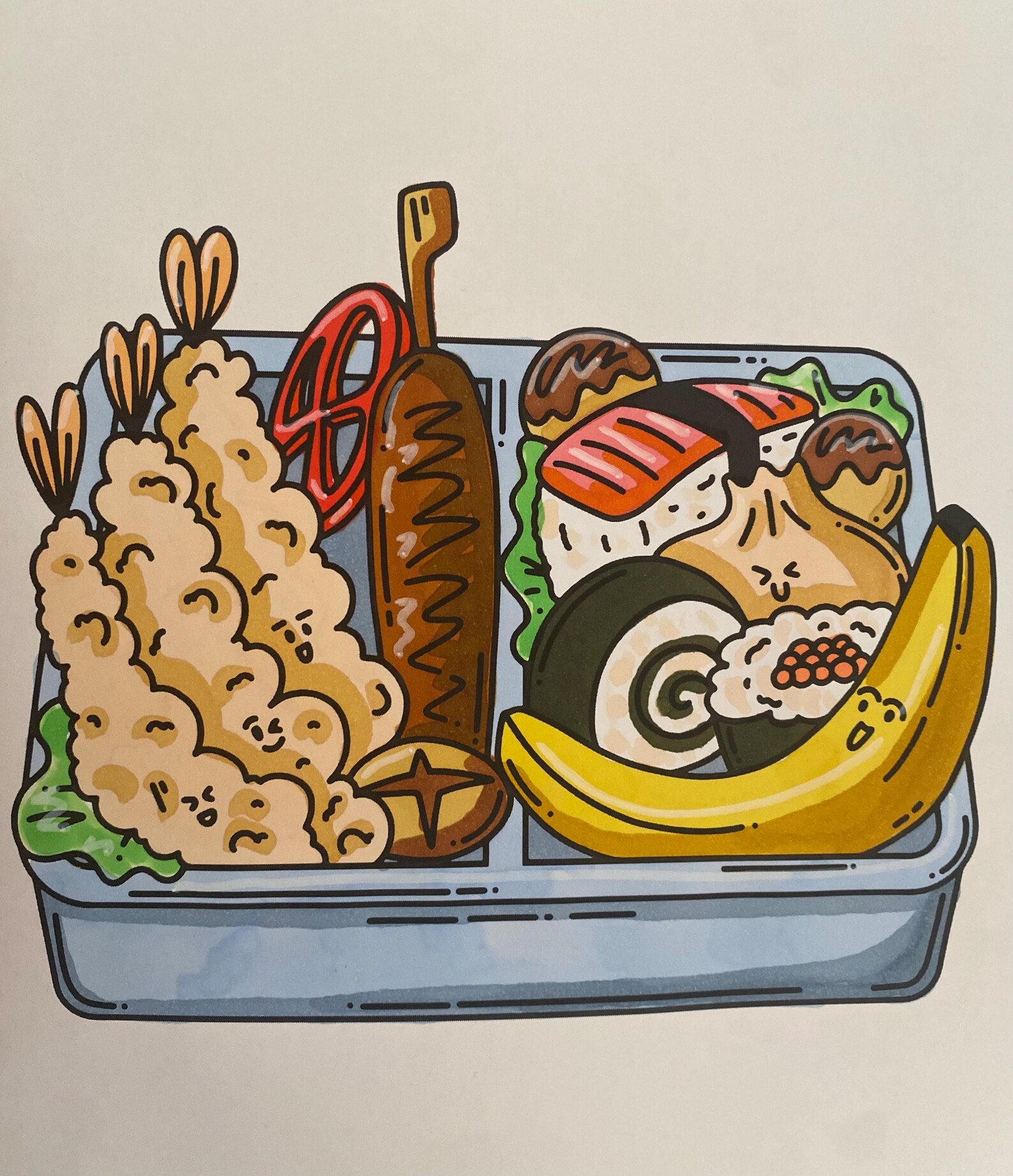 Bento Box Coloring Pages | 10 Coloring Sheets | Japanese Food Coloring ...