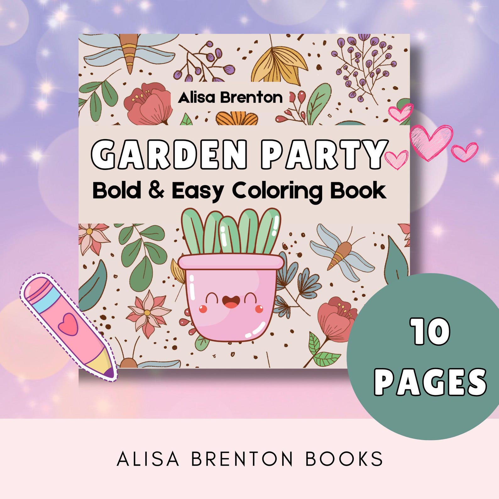 Garden Coloring Pages: 10 Fun Simple Designs (PDF Download) - Etsy