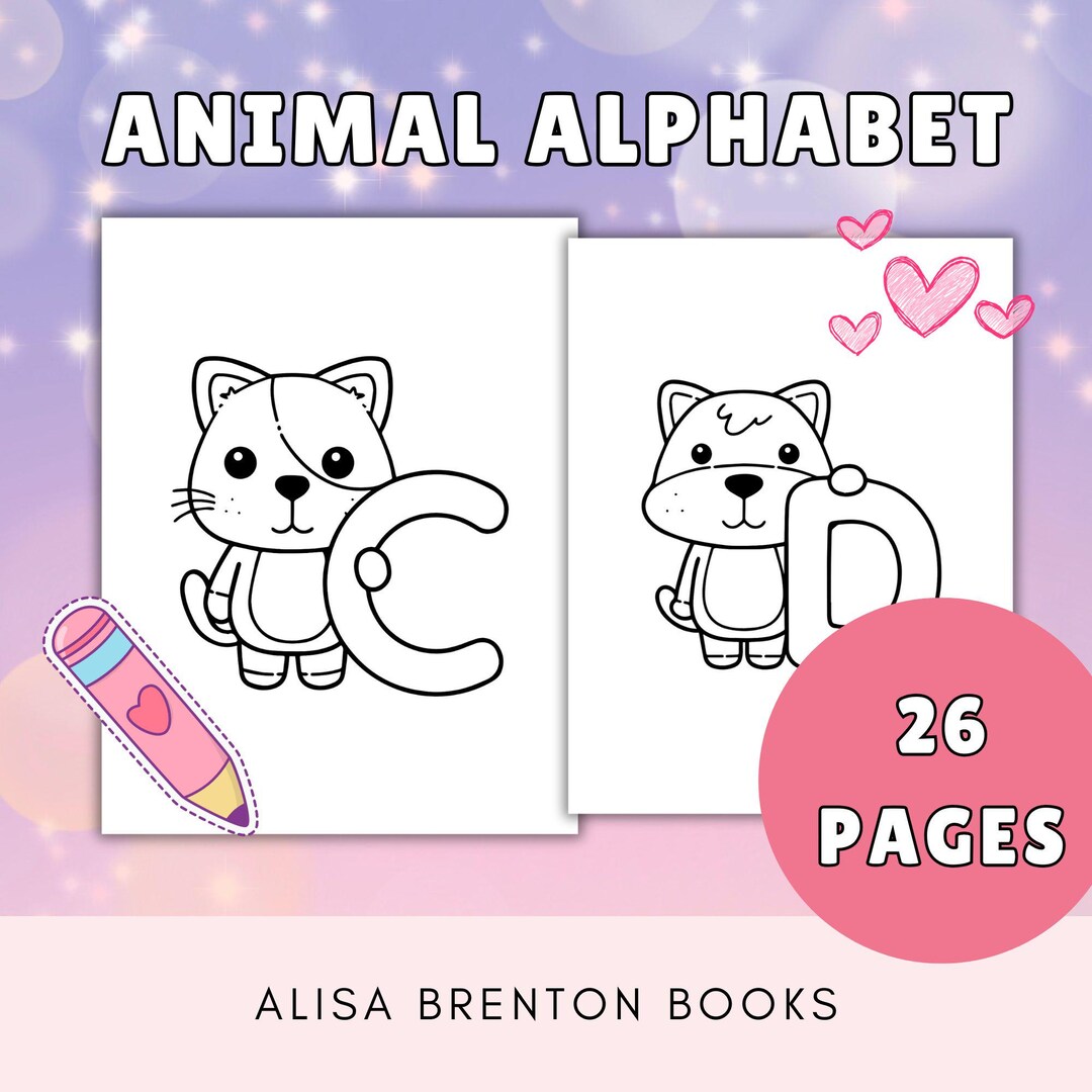 Animal Alphabet Coloring Pages | ABC Coloring Sheets | Cute Animals ...