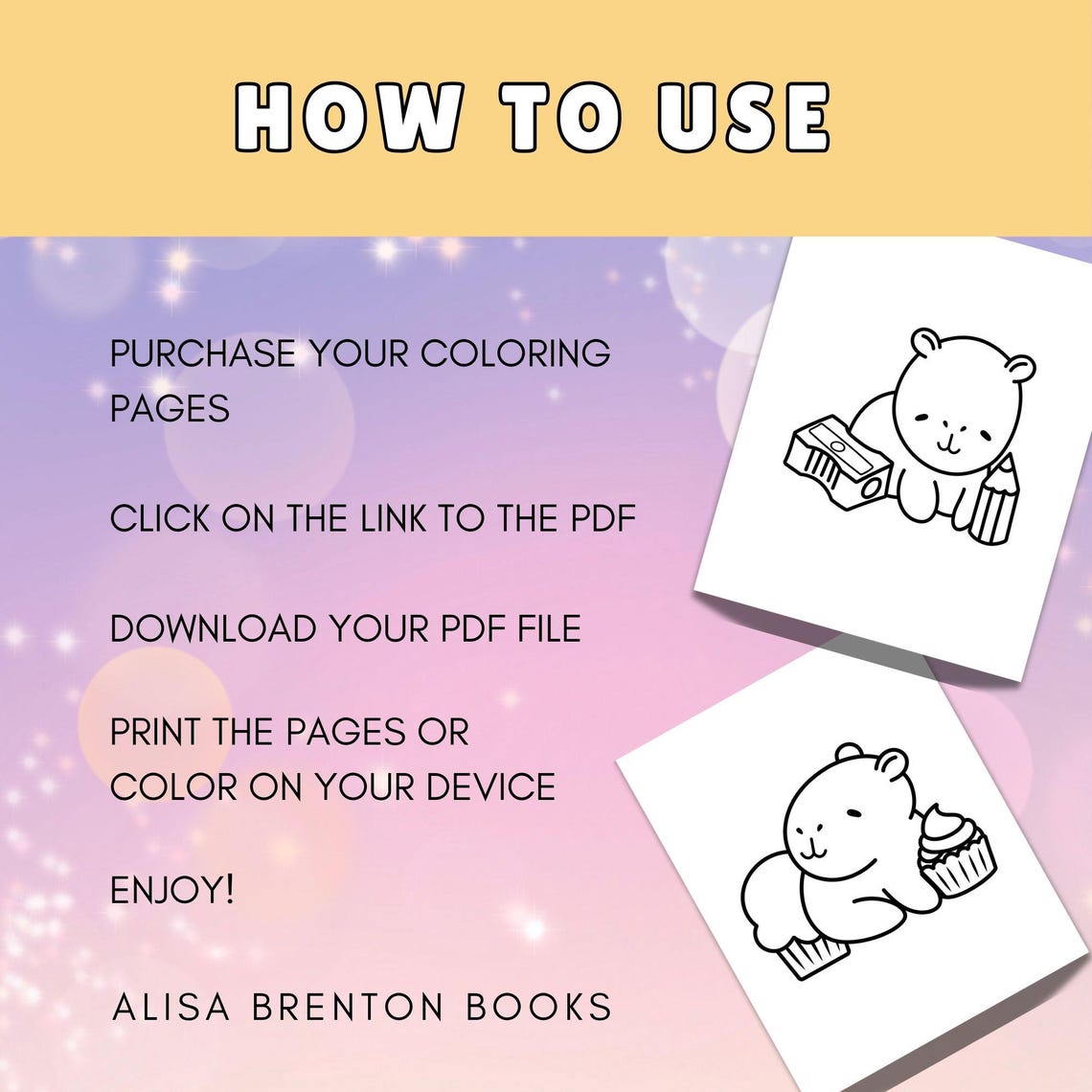 Capybara | Bold and Easy Coloring | 10 Cute Coloring Pages | Instant ...