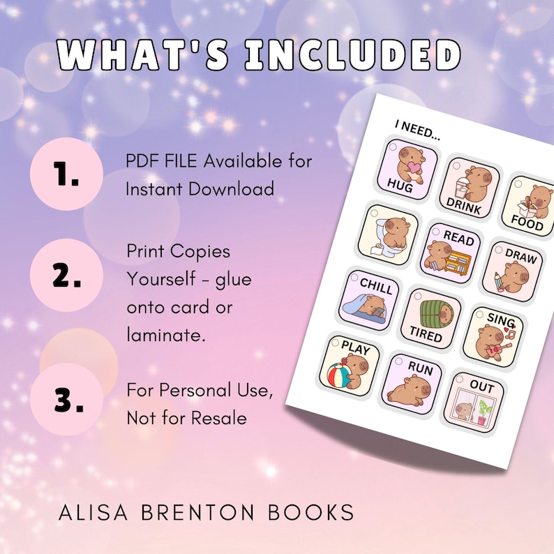 Capybara ESSA Communication Cards: Printable Nonverbal Accessory ...