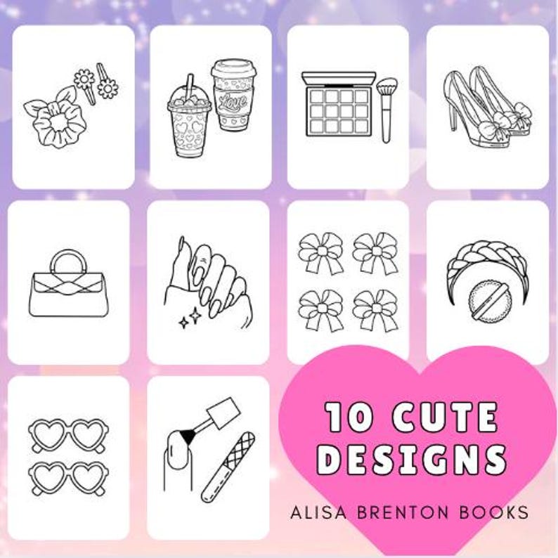 Girly Coloring Pages | 10 Coloring Sheets | Fun, Simple Girly Designs ...