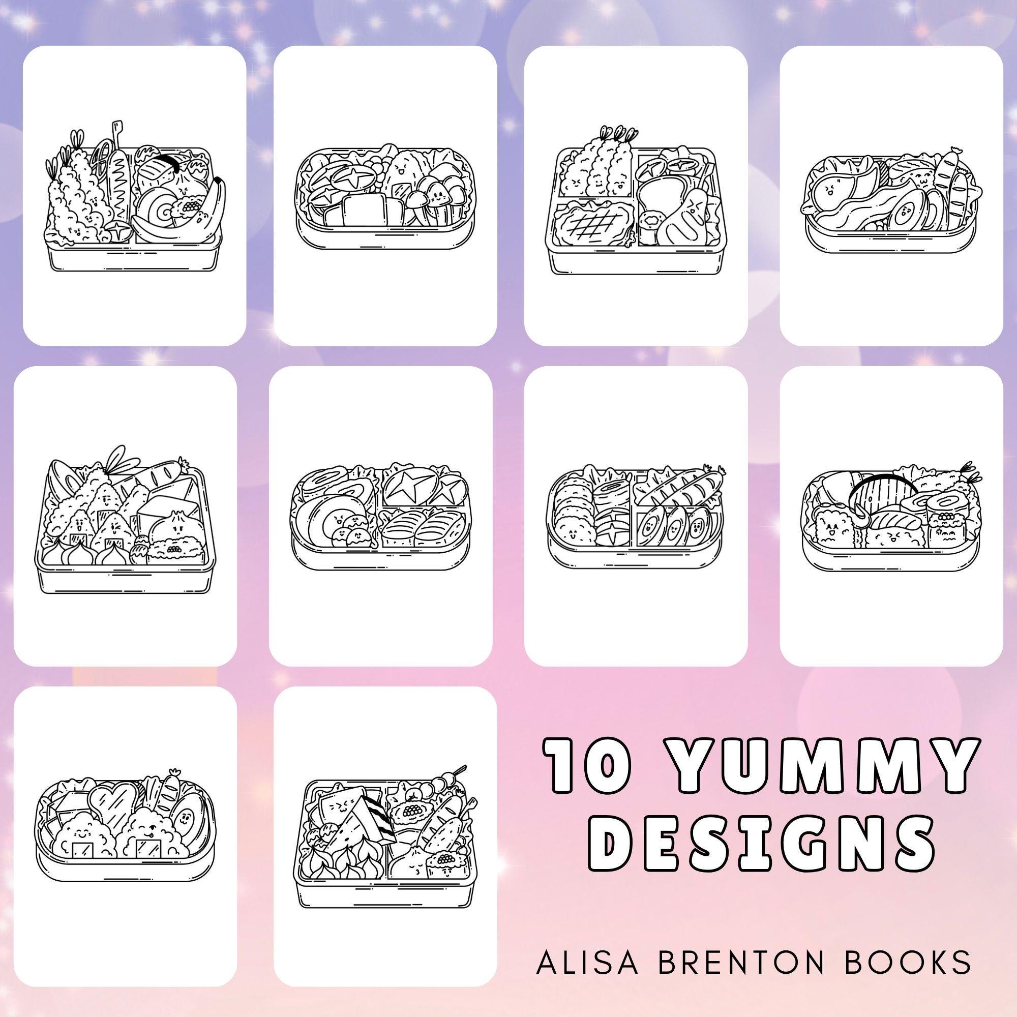 Bento Box Coloring Pages | 10 Coloring Sheets | Japanese Food Coloring ...