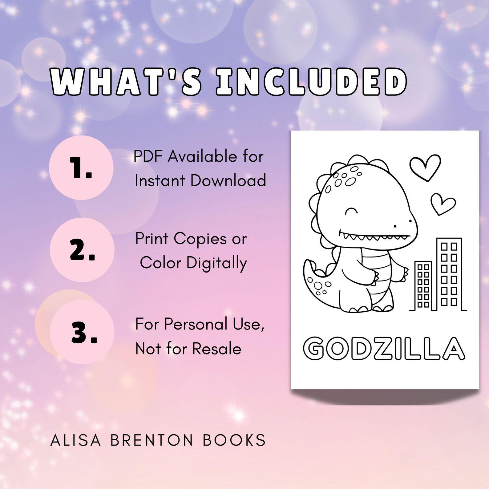 Cute Godzilla Coloring Page | Kawaii Coloring Sheet | Bold and Easy ...