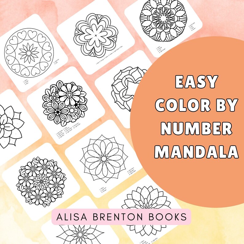 Mandala Color by Number Pages: Bold & Easy Coloring (PDF Download) - Etsy