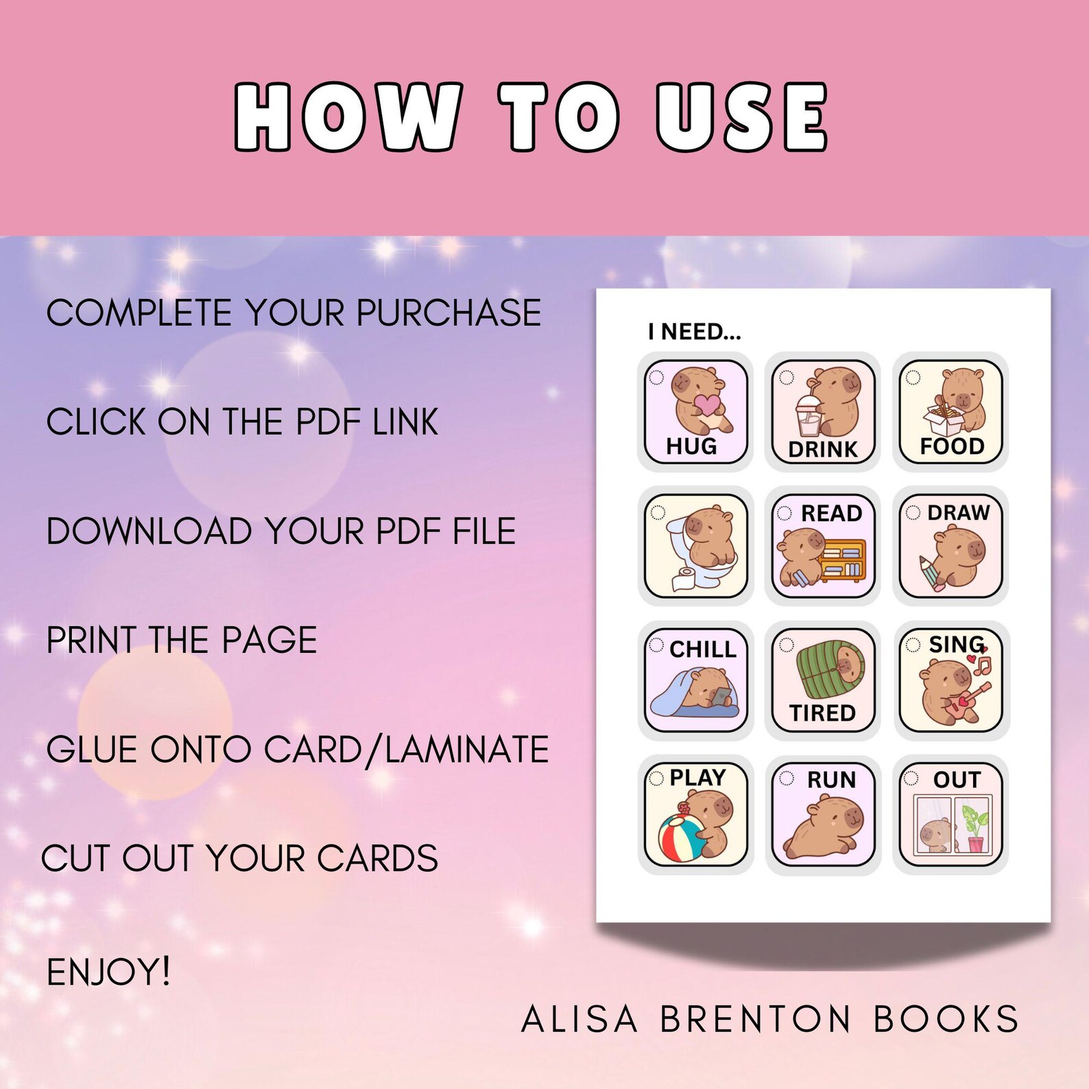 Capybara ESSA Communication Cards: Printable Nonverbal Accessory ...