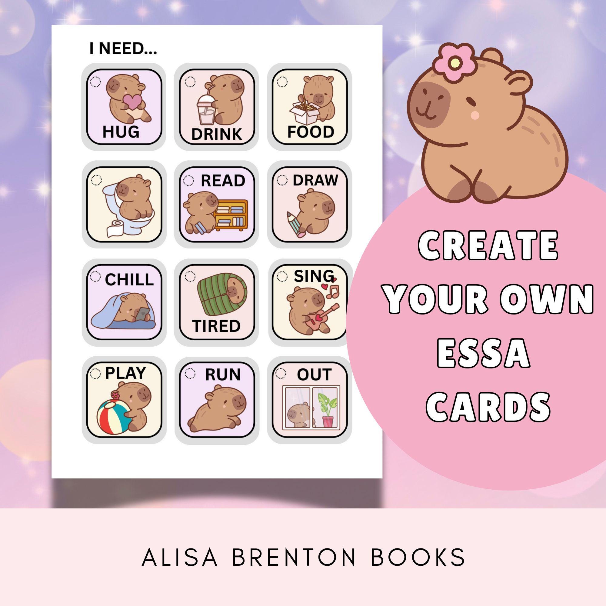Capybara ESSA Communication Cards: Printable Nonverbal Accessory ...