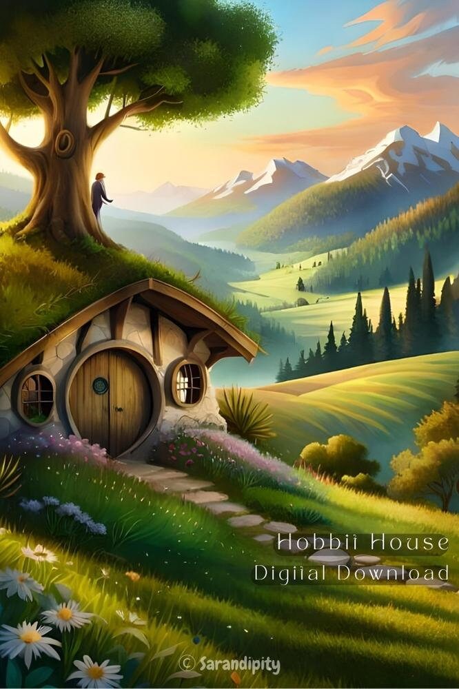 Hobbit House Surreal Art Modern Art Digital Painting - Etsy