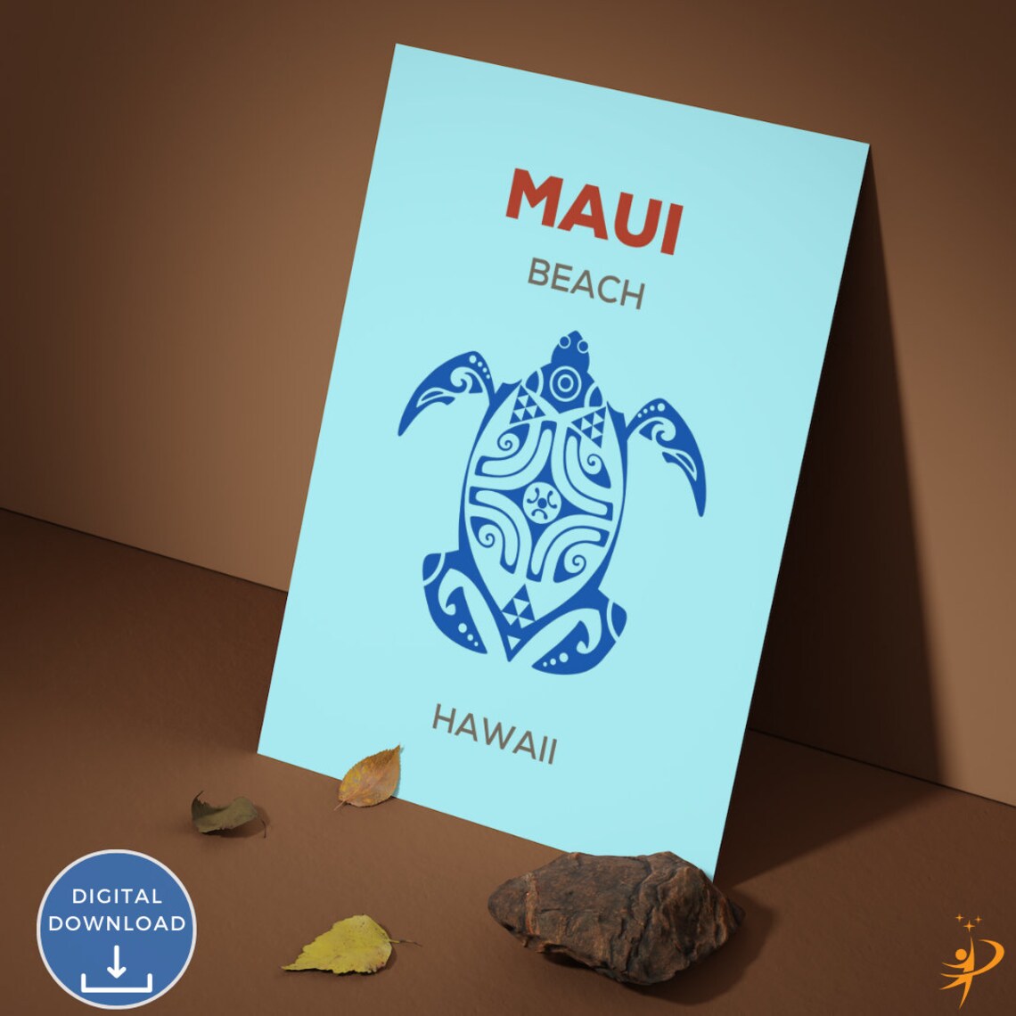 MAUI Sea Turtle Travel Poster 11x14inch Digital Prints for Preppy Room ...