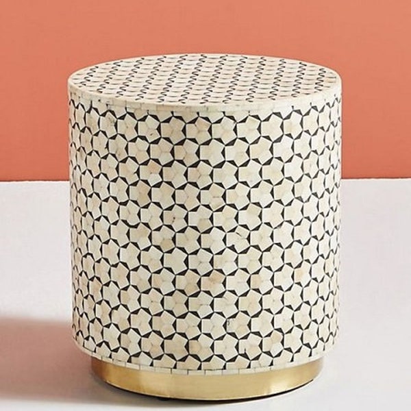 Inlay Wood Side Table - Etsy