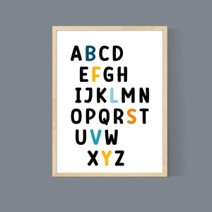 ABC Poster Printable Alphabet School Print Wall Art Educational Poster ...