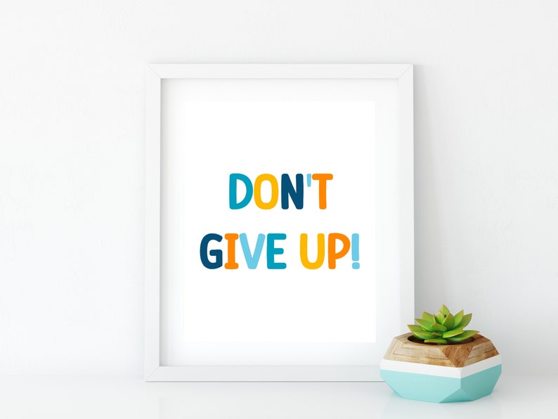 Do Not Give up Poster Printable Sign Playroom Decor Classroom Wall Art ...