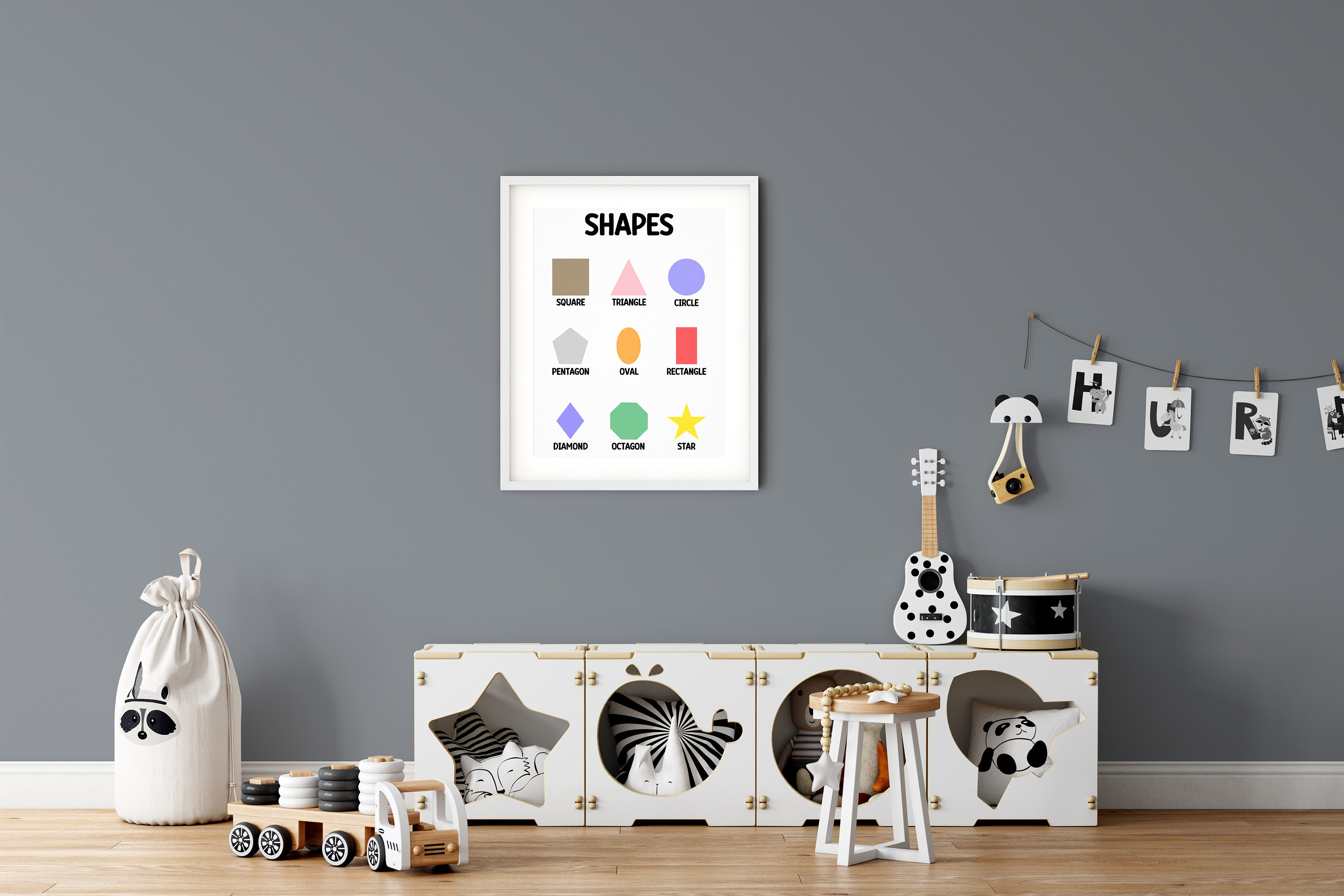 Shapes Poster Printable Art School Print Wall Art Educational Poster ...