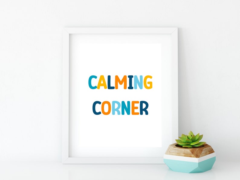 Calming Corner Printable Sign Feelings Chart Decor Wall Art - Etsy