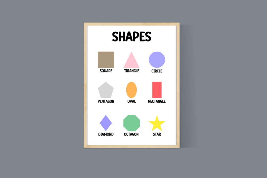 Shapes Poster Printable Art School Print Wall Art Educational Poster ...
