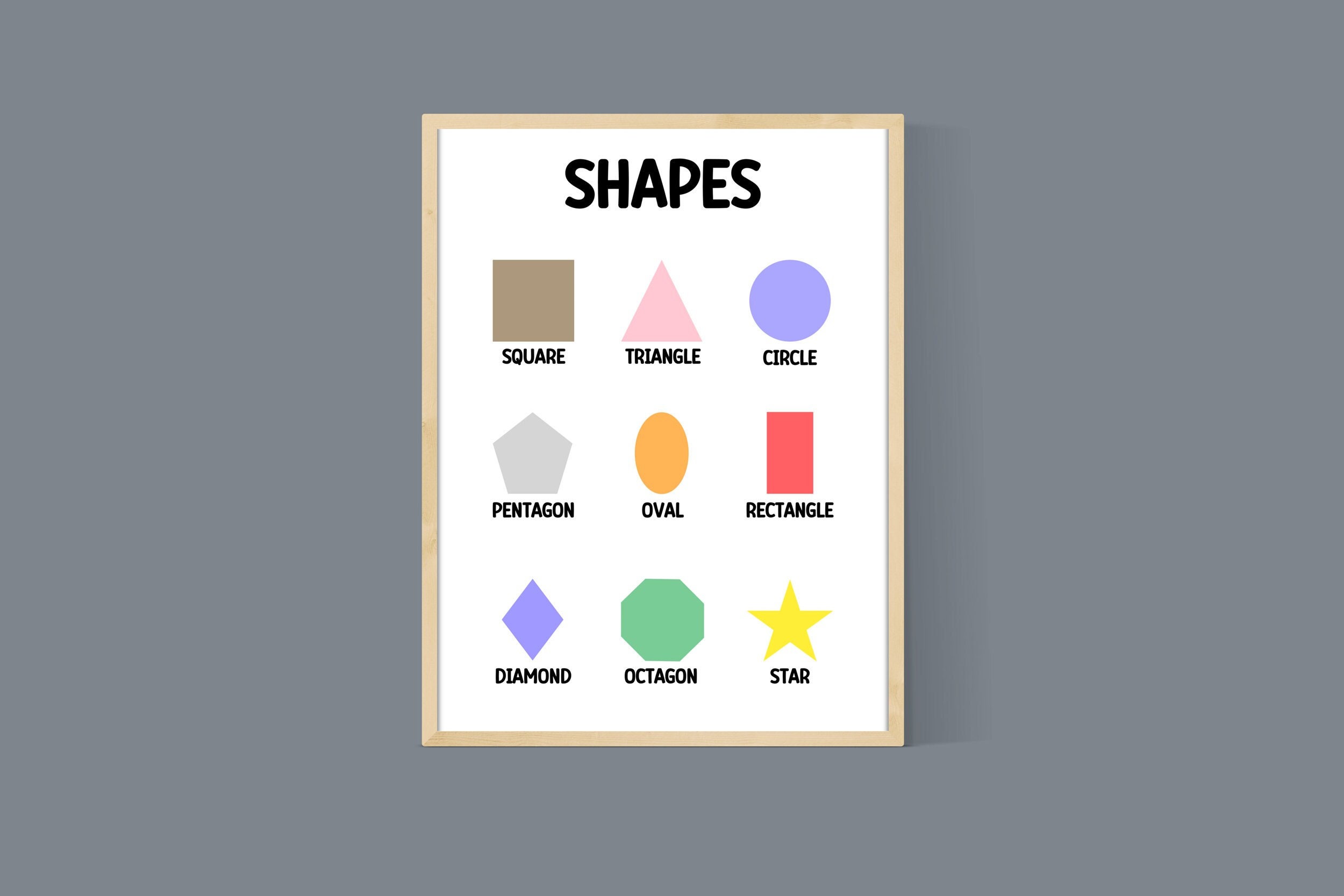 Shapes Poster Printable Art School Print Wall Art Educational Poster ...