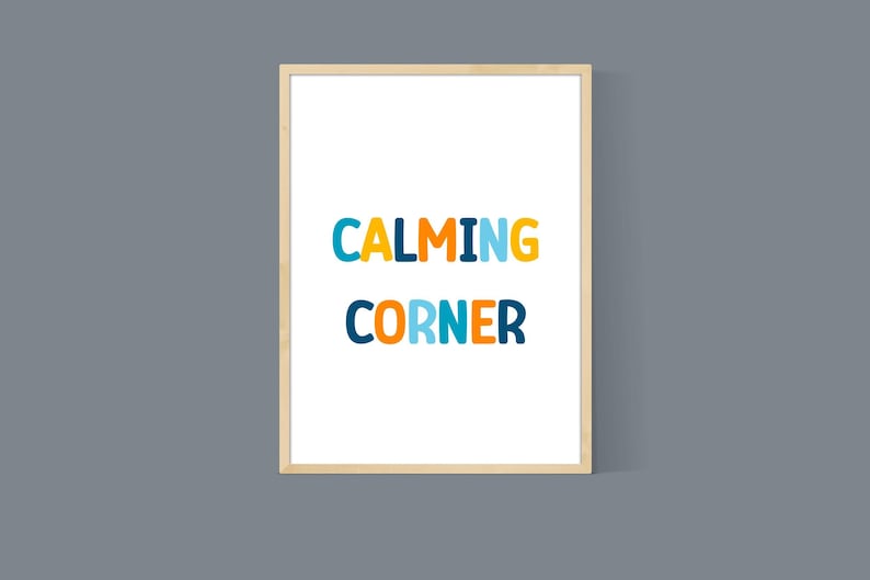 Calming Corner Printable Sign Feelings Chart Decor Wall Art Poster Calm ...
