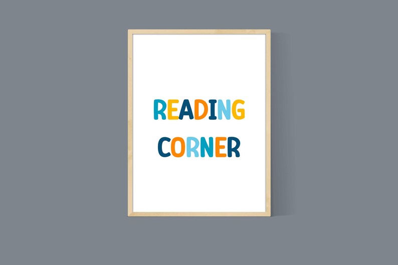 Reading Corner Printable Sign Book Reading Decor Wall Art Poster ...