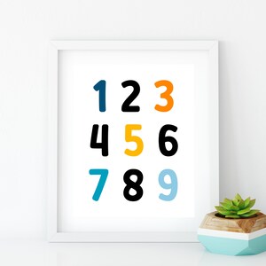 Numbers Poster 1-9 Printable Numbers School Print Wall Art - Etsy