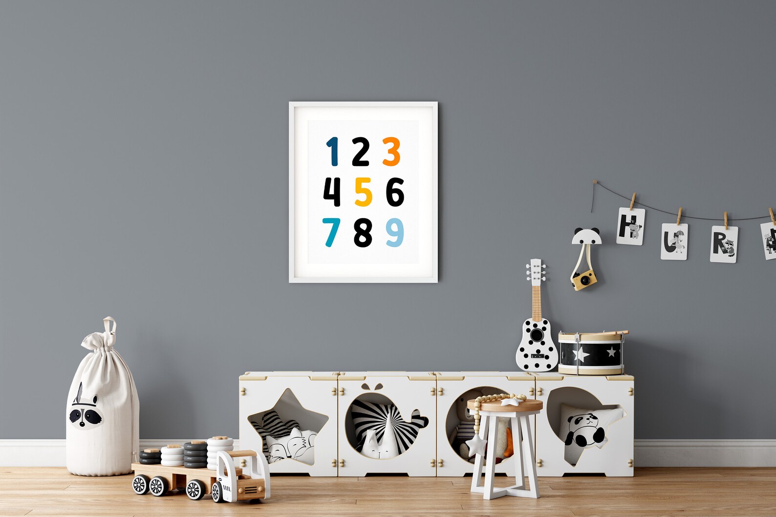 Numbers Poster 1-9 Printable Numbers School Print Wall Art - Etsy