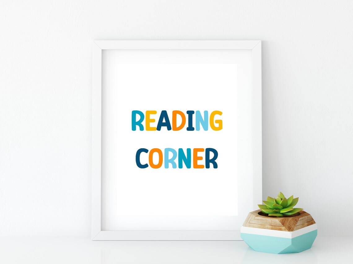 Reading Corner Printable Sign Book Reading Decor Wall Art Poster ...