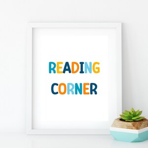 Reading Corner Printable Sign Book Reading Decor Wall Art Poster ...